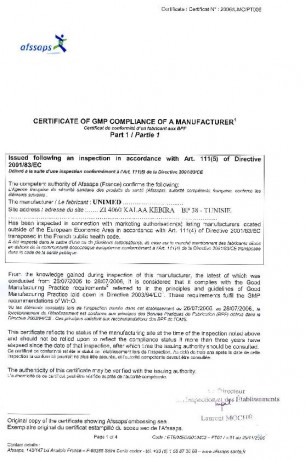 GMP afssaps – Les Laboratoires UNIMED