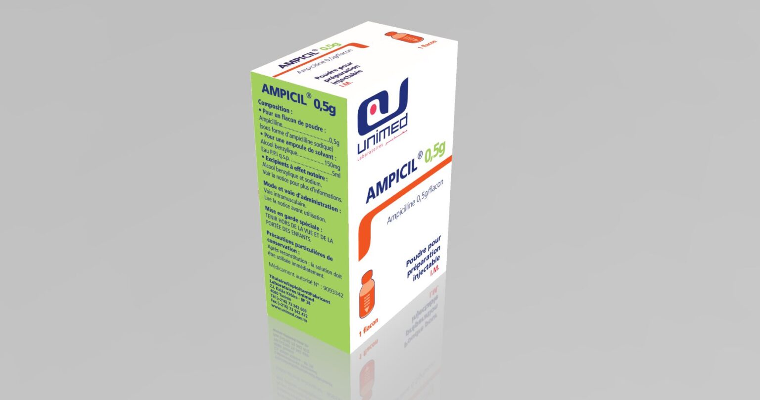 AMPICIL 0,5g IM B1 – Les Laboratoires UNIMED